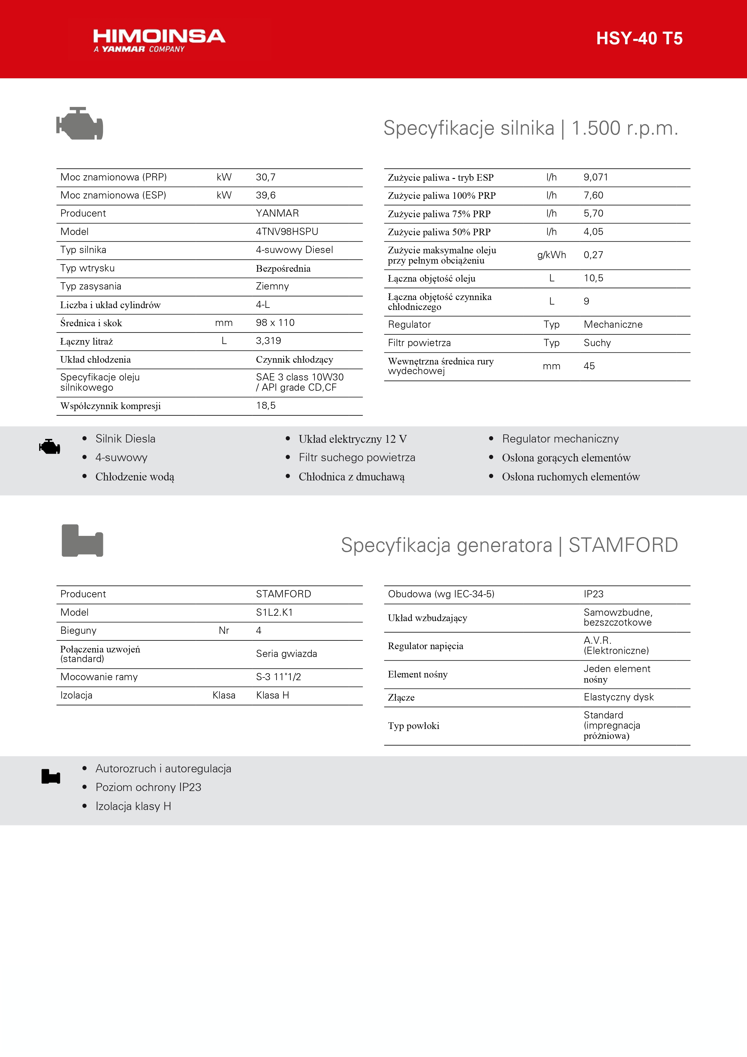 HIMOINSA Agregat prądotwórczy HSY-40 T5 - | Abexil.pl